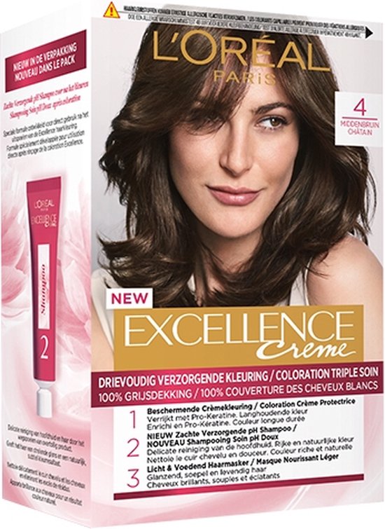 L’Oréal Paris Excellence Crème 4- Middenbruin - Haarverf | bol