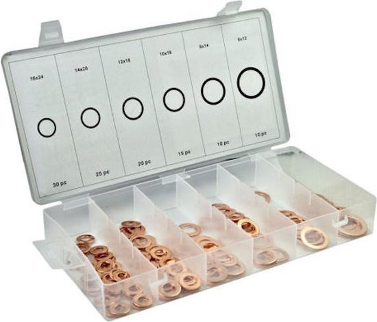 Ringenset koper 110-delig - Koperen afdichtingsringen ...