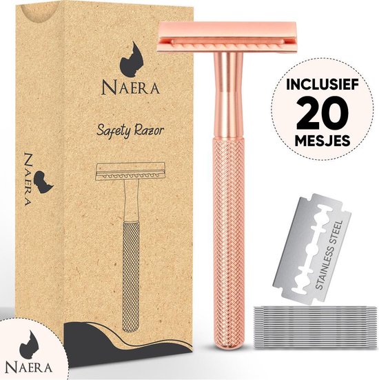 Naera Safety Razor - Inclusief 20 Double Edge Scheermesjes - Safety ...
