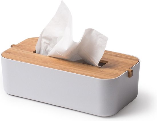 Lexon Zen Tissue box - Wit-bamboe | bol