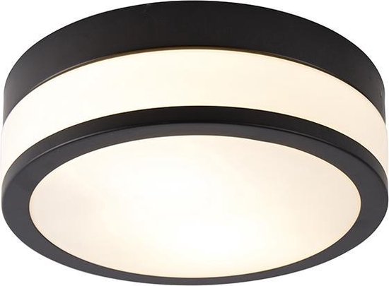 QAZQA flavi - Klassieke Plafondlamp - 2 lichts - Ø 280 mm - Zwart ...
