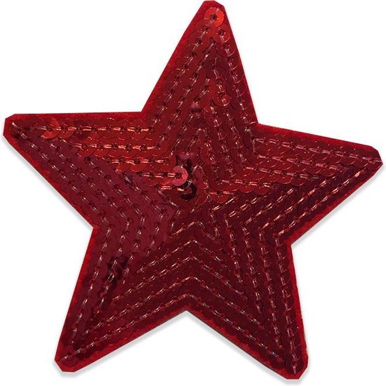 Strijkembleem- Patch- Rode ster | bol