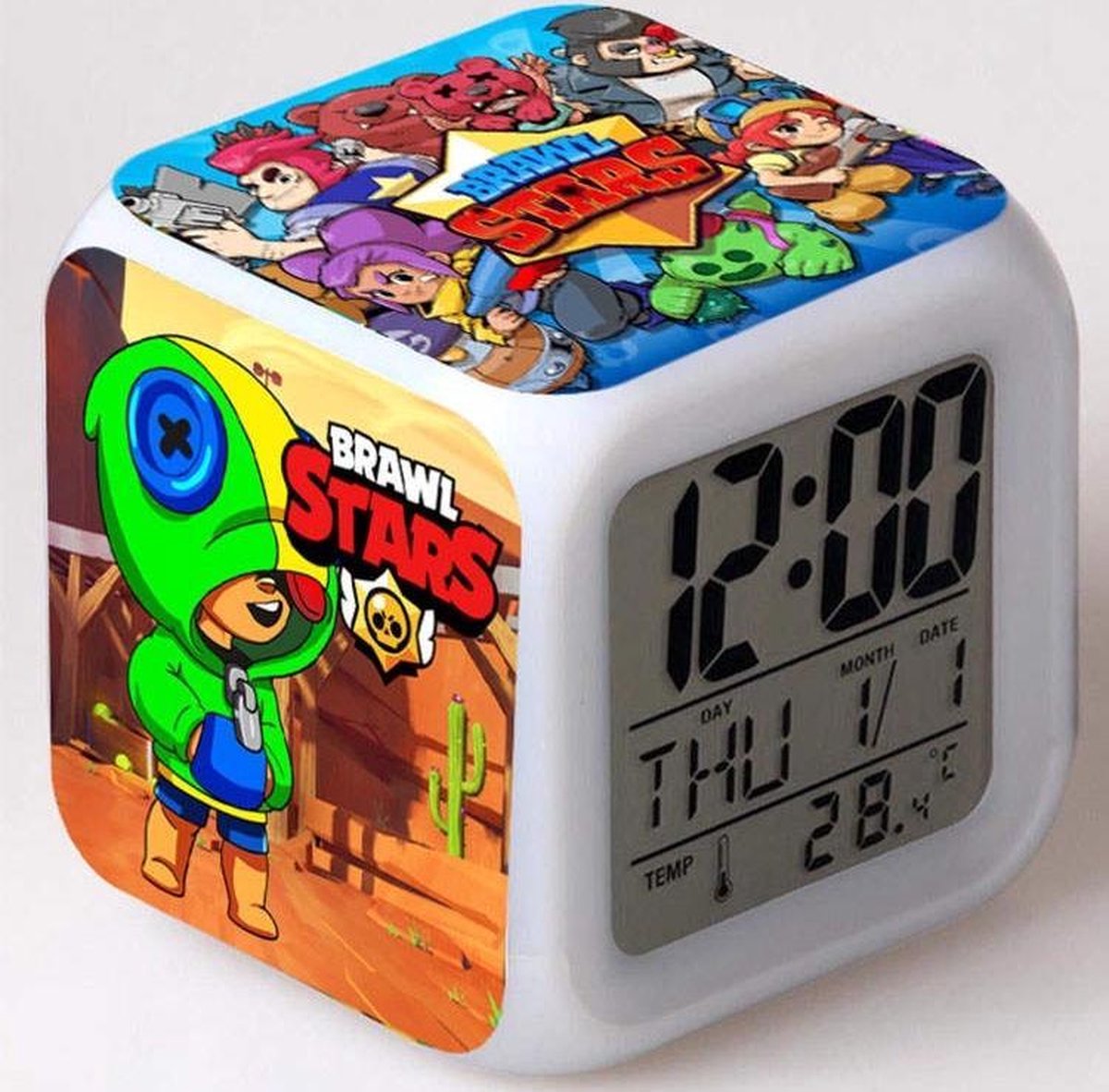Brawl Stars Karakters Alarm Wekker met 7 kleuren LED - Tempratuur ...