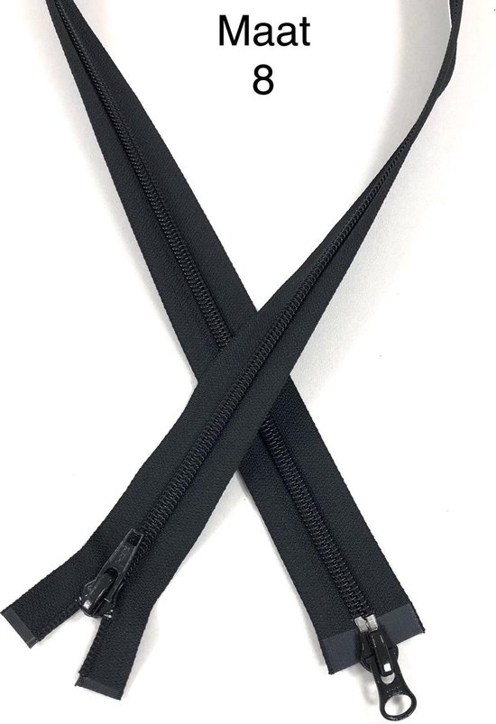 YKK rits, Dubbel Deelbaar spiraal rits 90cm lang (maat 8) zwart | bol.com