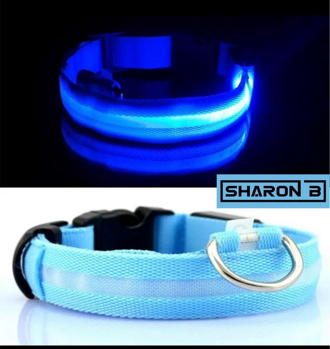 Blauwe LED halsband Maat S | honden halsband met verlichting | Licht in ...