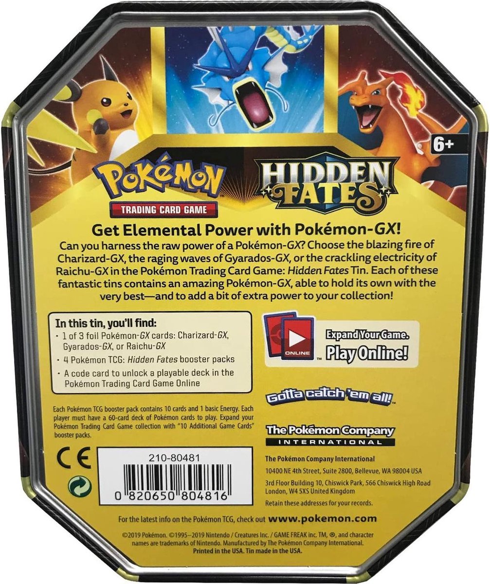 Pokémon Hidden Fates Tin Charizard GX - Pokémon Kaarten | Games | bol.com