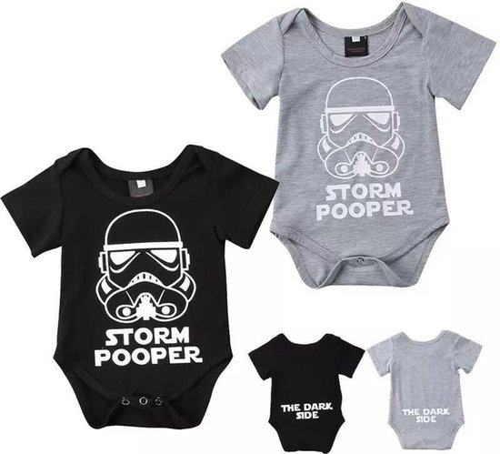 Baby KADO SET I romper met tekst - Storm Pooper - The Dark Side I 9-12 ...