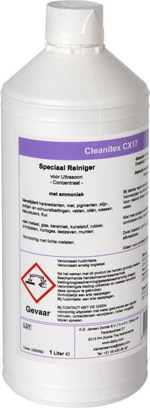 CLEANITEX CX17 - 1L Reinigingsconcentraat voor klokken, horloges ...