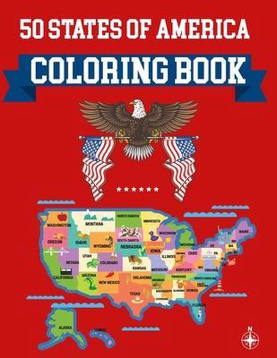 50 States Of America Coloring Book, Alica Poninski Publication ...