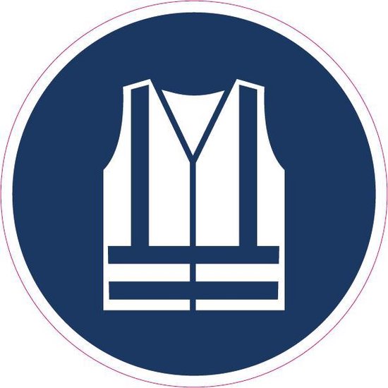 Pictogram sticker 75 stuks M015 - Veiligheidsjas met verhoogde ...