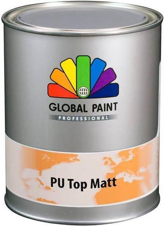 Global Paint Pu Top Matt | Wit | 1 L | Mat | Lak Verf voor Binnen ...