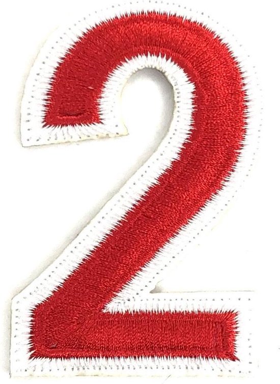 Cijfer 0 Tot En Met 9 Strijk Emblemen Rood Wit 8 x 5.6 cm / Cijfer 2 ...