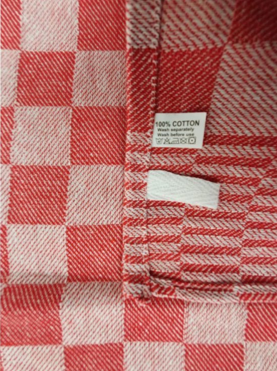Theedoek - Rood - Klassieke ruitjes-design - Per 4 stuks - 100% katoen ...