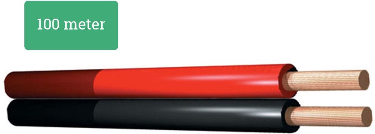 Rood/Zwart kabel - 2 aderig - 2x1.5mm - Rol van 100 meter | bol