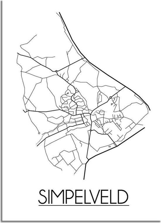Simpelveld Plattegrond poster A2 (42x59,4cm) - DesignClaud | bol.com