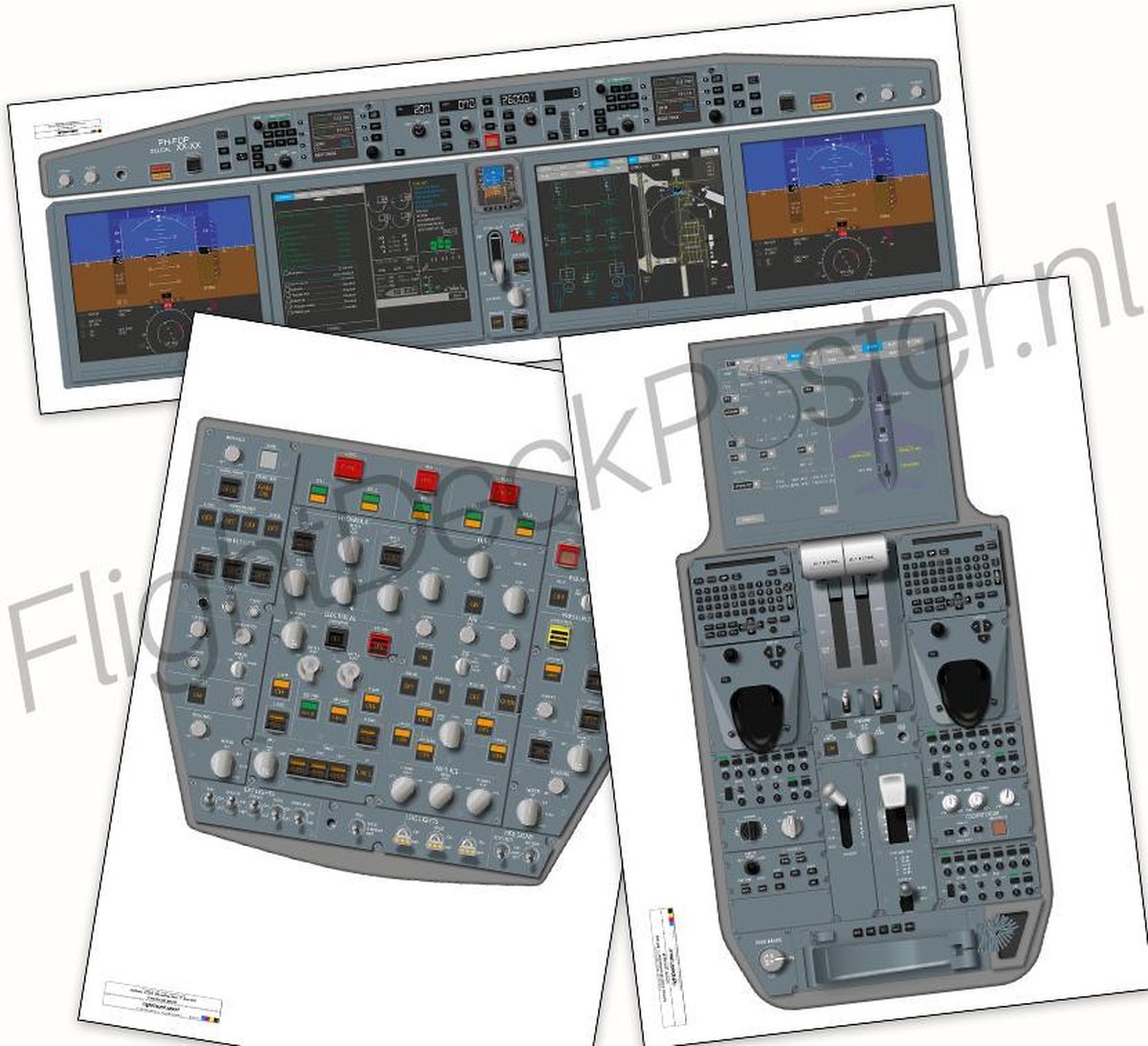Airbus A220 (Bombardier C-Series) - Triple-A (elk instrument panel op ...