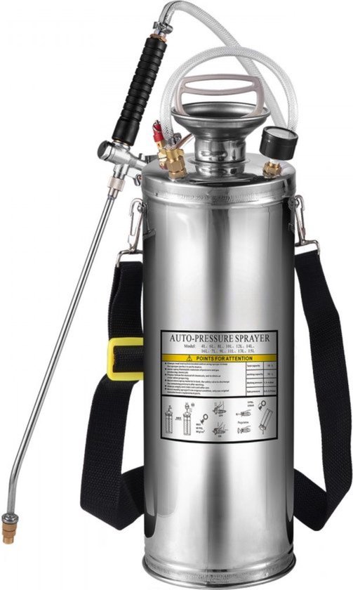 Sproeier Rugspuit - 3Gal/10L - RVS Sproeier - Pesticide Sprayer - 63 x ...