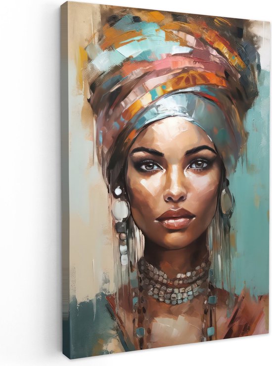 Canvas schilderij vrouw 80x120 cm - Slaapkamer decoratie volwassenen ...