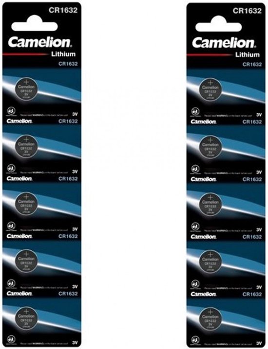 Camelion CR1632 125mAh 3V Lithium Knoopcel Batterij - 10 Stuks (2 Blisters a 5 Stuks) | bol
