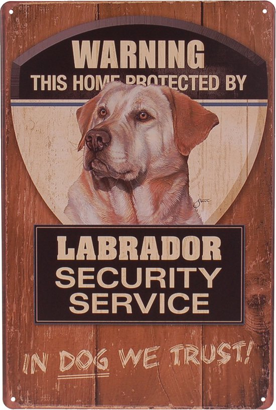 Metalen Plaatje - Labrador Security Service - 20x30cm | bol