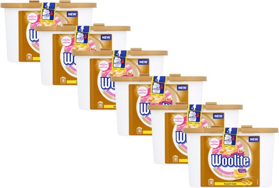 Woolite - Expert Care - Wasmiddel met Keratine - 6 x 18 Capsules ...