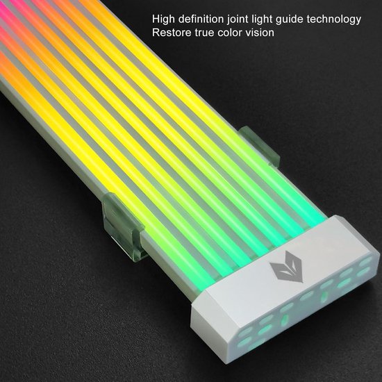 Voeding beklede kabel ARGB GPU Aanpassing 24 Pin ATX RGB Extension Kit ...