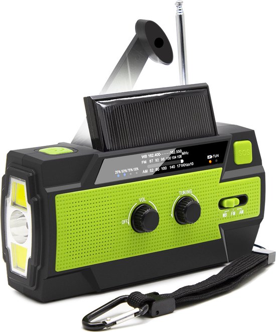 Draagbare noodradio - Noodradio Opwindbaar - Powerbank 4000 mAh ...