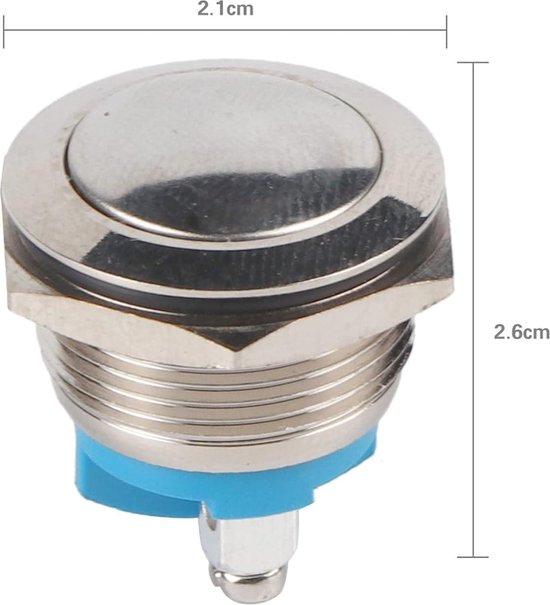 19 mm waterdichte metalen drukschakelaar - momentane knop ...