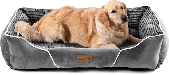 Extra groot hondenbed - comfortabel en wasbaar - 1 stuk - grijs ...