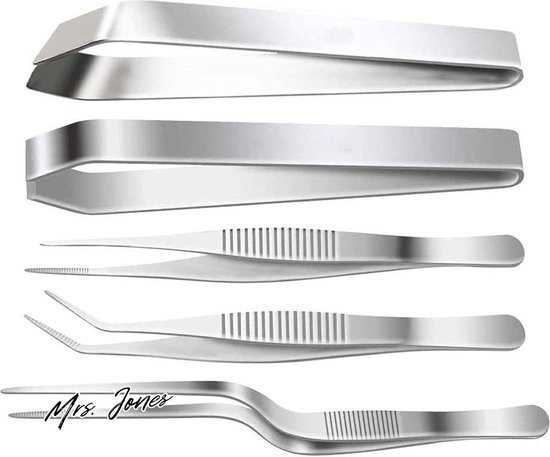Mrs. Jones 5 stuks vis-gradenpincet set keukenpincet roestvrij staal ...