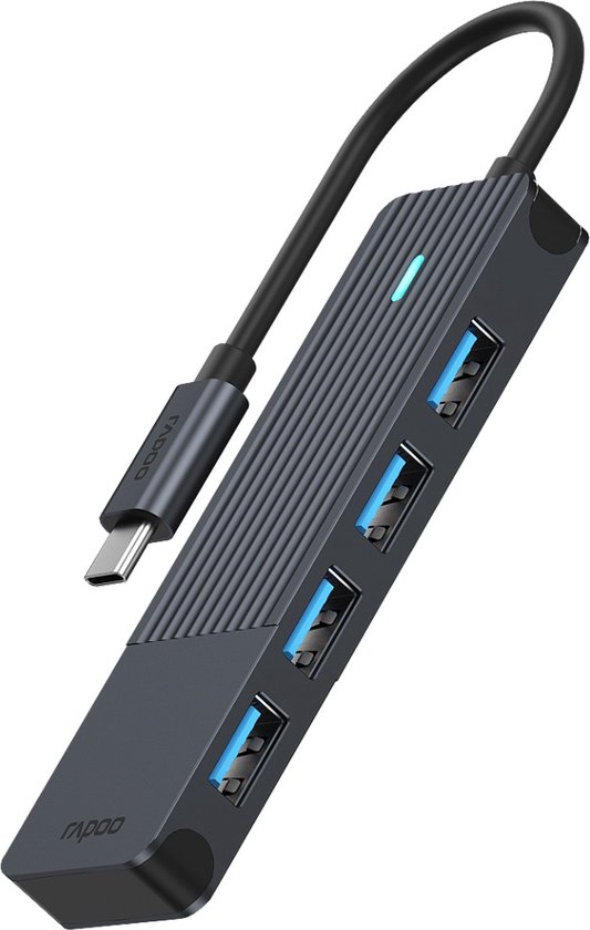 Rapoo USB-C Hub, USB-C naar USB-A, grijs | bol