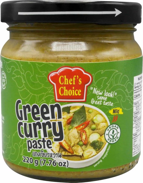 Chef's Choice® | 220 gram Groene Curry Pasta | green curry paste ...