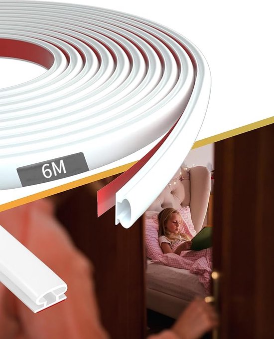 6M - Afdichtstrip - Kitstrip - 10*6mm - wit - deurramen frame ...