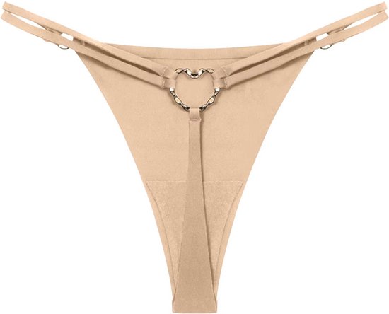 Set van 2 Sexy Strings – Beige met Gouden Hartje – Luxe Lingerie ...