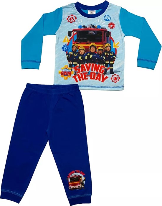 Brandweerman Sam pyjama - blauw - Fireman Sam pyama - katoen - maat 86/ ...