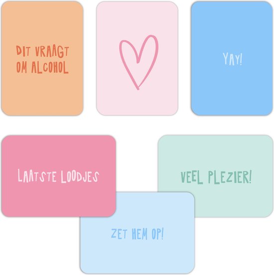 Wenskaarten set | Set van 6 wenskaarten | Aanmoediging kaartenset | Ansichtkaarten |... | bol