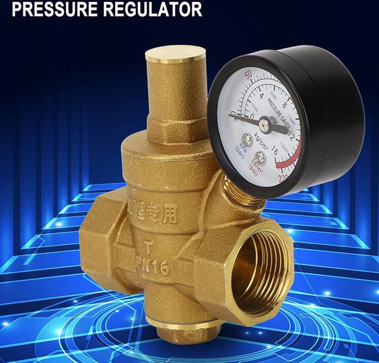 Drukregelaar Water met Manometer - Pn16 Verstelbare Drukregelaar - Messing... | bol