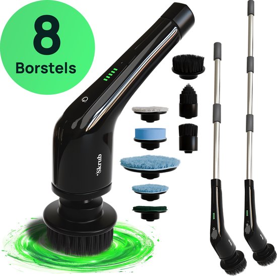 Skrub Elektrische Schoonmaakborstel - Schrobborstel met steel voor ...
