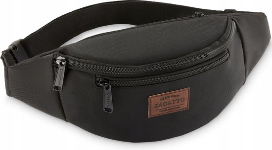 Zwarte heuptas dames groot zakje op riem heup sport ZAGATTO | bol