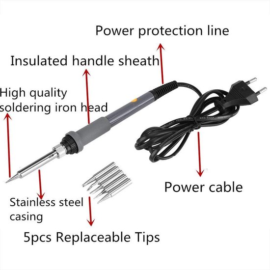 Elektrische soldeerbout verstelbaar handgereedschap - soldeerboutset ...