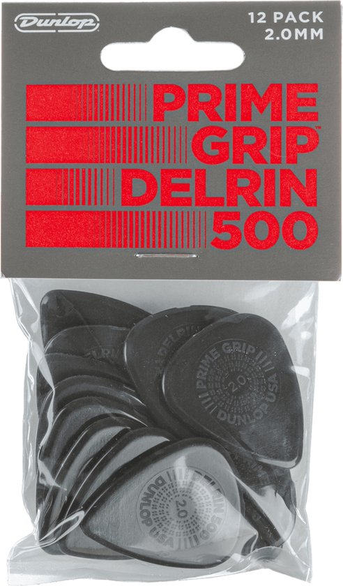 Dunlop 450P2.00 Delrin 500 Prime Grip Picks 2,00 mm - Plectrum set | bol