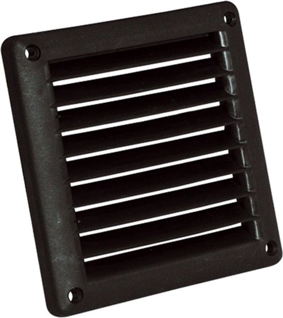 Nedco BV Vierkant schoepenrooster 100x100mm PP, kunststof zwart | bol
