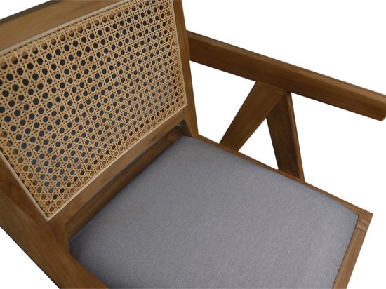 HSM Collection-Eetkamerstoel Phi+ zitting-52x54x83-Naturel/Grijs-Teak ...