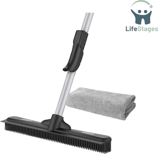 LifeStages - Veegborstel - Rubberen Bezem met Trekker - 3-in-1 ...