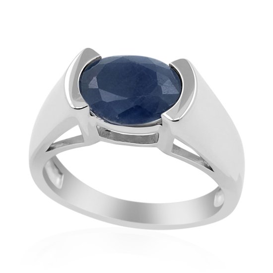 Zilveren ring met een blauwe saffier | bol
