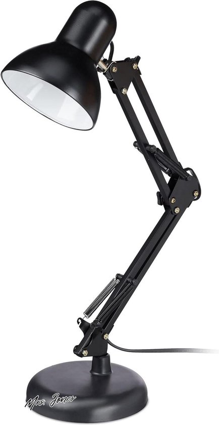 Mrs. Jones Retro bureaulamp flexibele arm leeslamp metaal E27-fitting ...