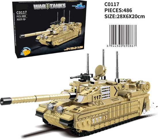 Gevechtstank Bouwset - Militair Legervoertuig - Leger Tank Bouwpakket ...