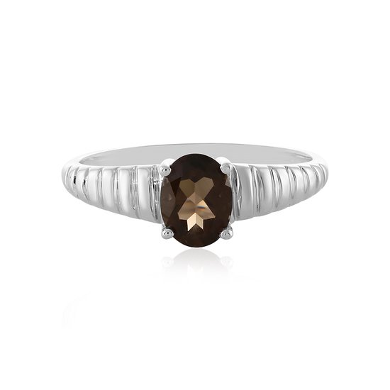 Zilveren ring met een rookkwarts | bol