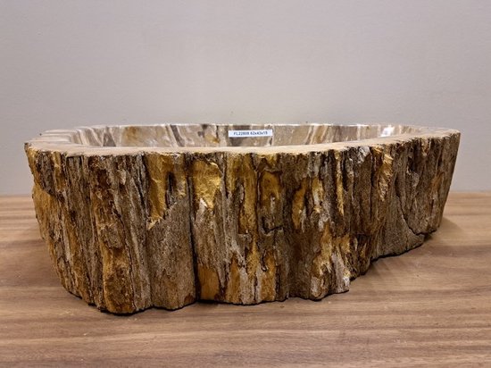 Waskom van versteend hout - 62x43x15cm - FL22808 | bol