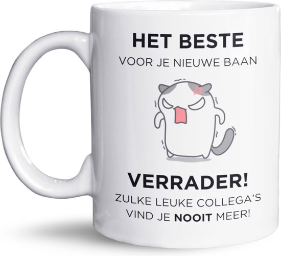NietMokken.nl - Grappige Mok “Het Beste voor je Nieuwe Baan Verrader!'' - Origineel en... | bol